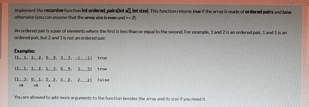 Solved Implement the recursive function Int ordered | Chegg.com