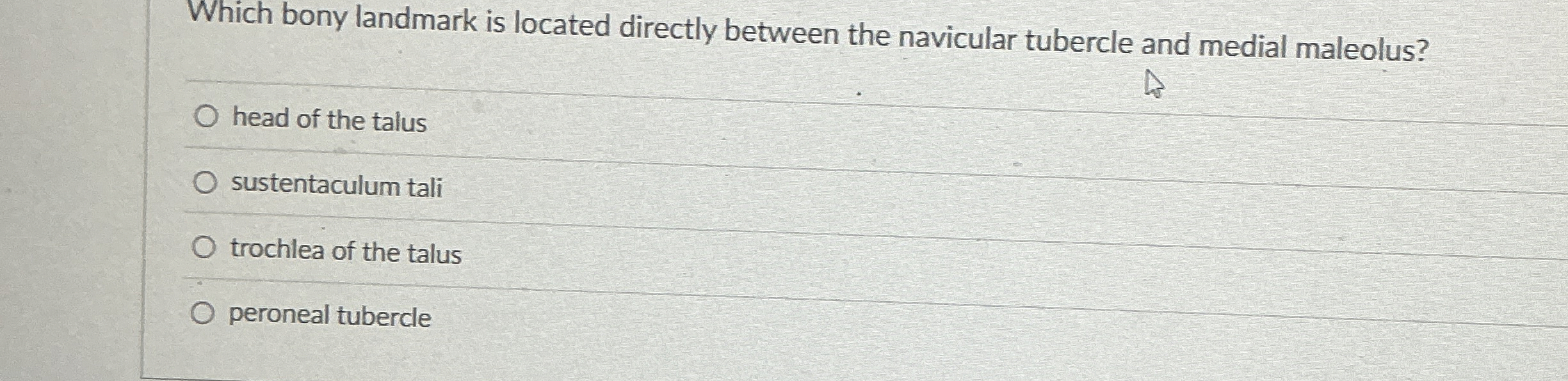 Solved Which bony landmark is located directly between the | Chegg.com