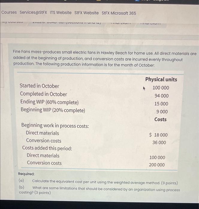 Solved Courses Services@StFX ITS Website StFX Website StFX | Chegg.com