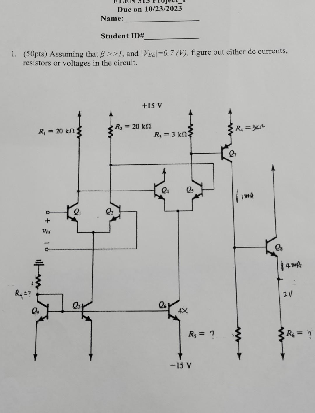 Solved Due on 10/23/2023 Name: Student ID\# 1. (50pts) | Chegg.com