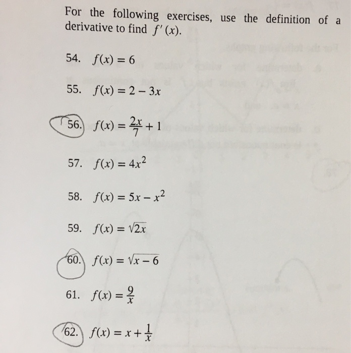 Solved For the following exercises, use the definition of a | Chegg.com