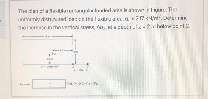Solved The plan of a flexible rectangular loaded area is | Chegg.com