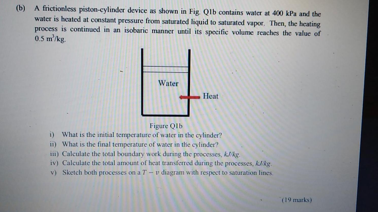 Solved (b) A frictionless piston-cylinder device as shown in | Chegg.com
