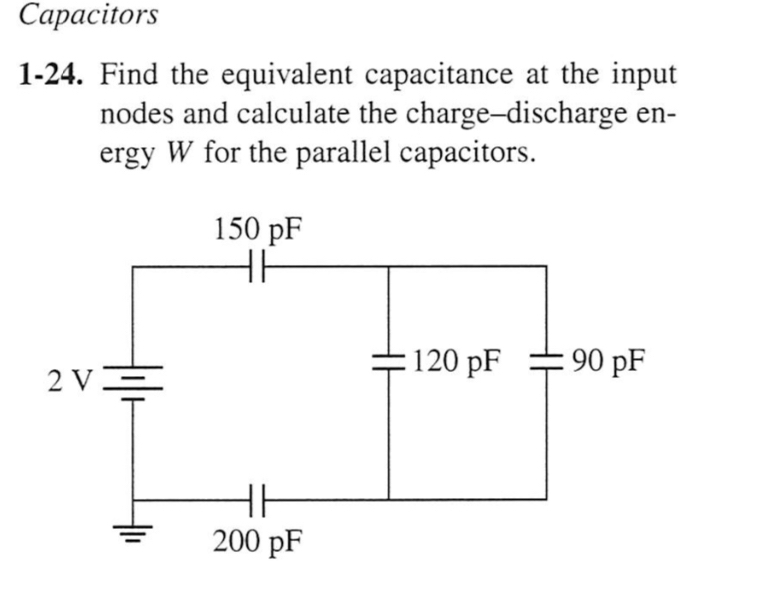 Solved Capacitors1 24 ï Find The Equivalent Capacitance At Chegg