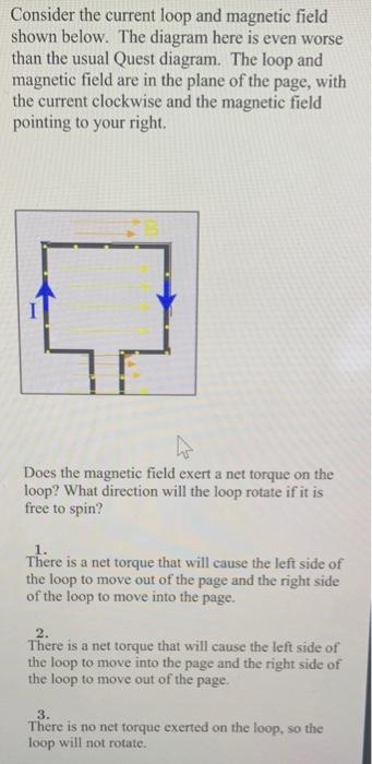 Solved Consider the current loop and magnetic field shown | Chegg.com