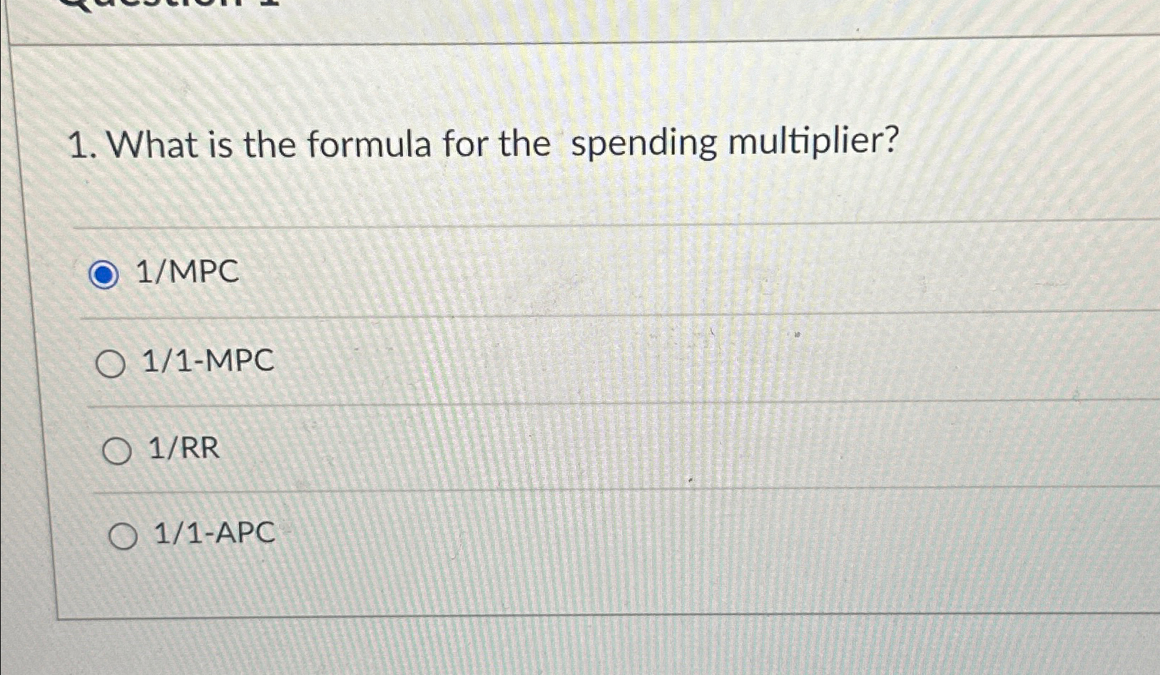 Solved What is the formula for the spending | Chegg.com