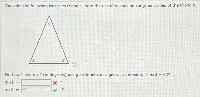 Solved Consider the following isosceles triangle. Note the | Chegg.com