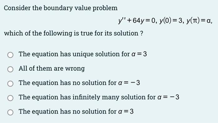 Solved Consider the boundary value problem | Chegg.com