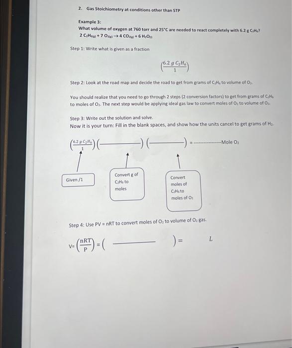 Solved 2. Gas Stoichiometry at conditions other than STP | Chegg.com