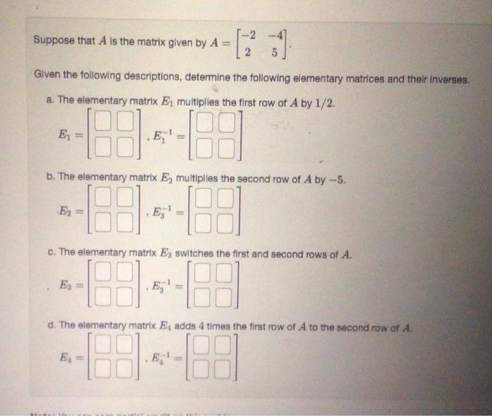 Solved Suppose that A is the matrix given by A=[−22−45]. | Chegg.com