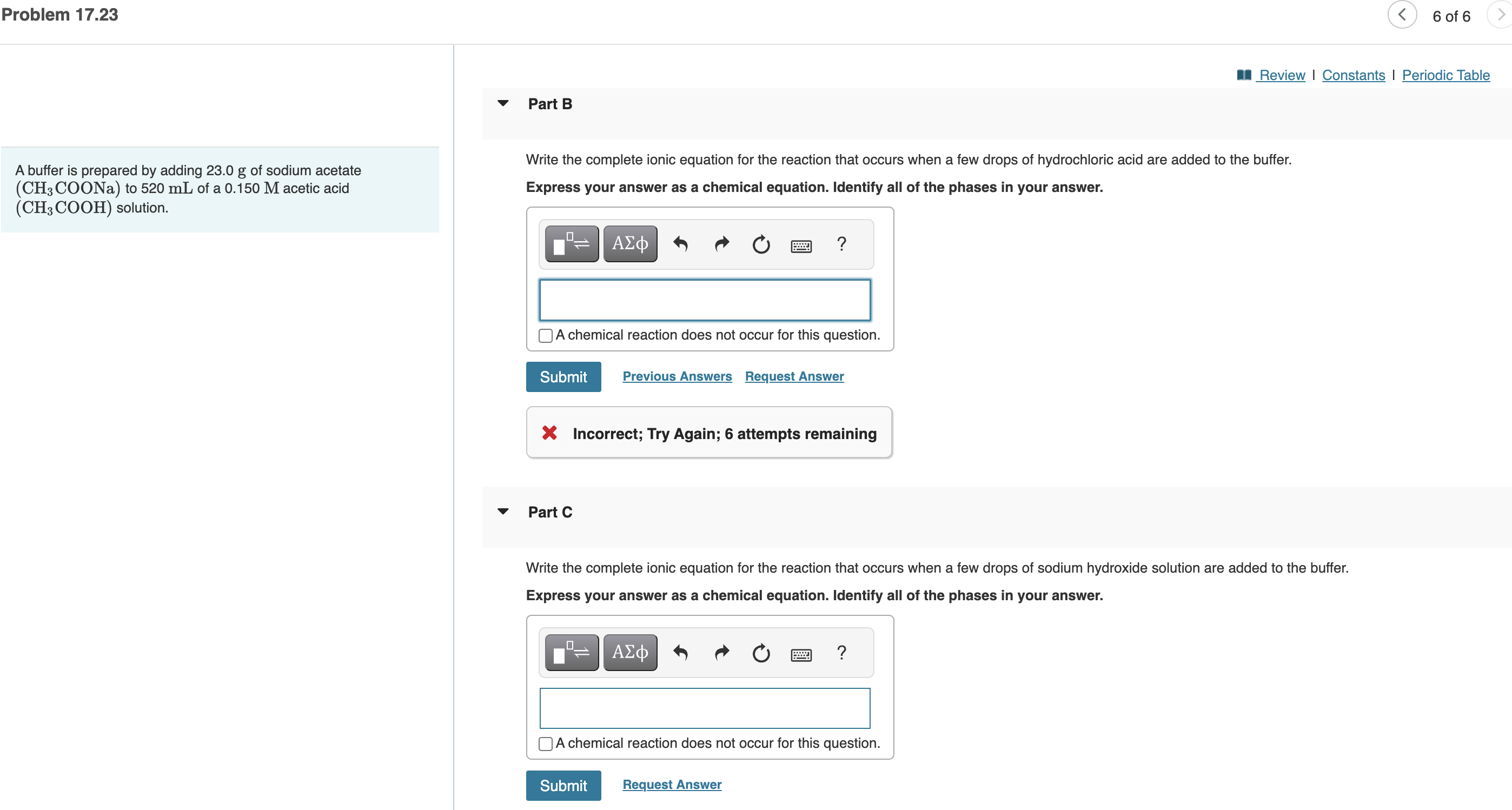 Solved Part BWrite the complete ionic equation for the | Chegg.com