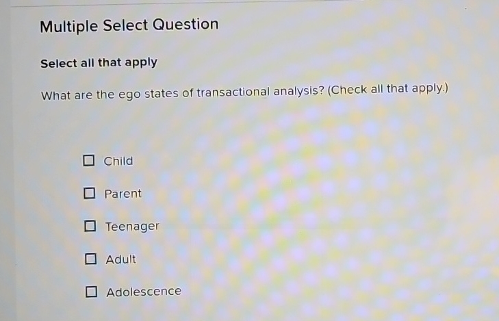 Solved Multiple Select QuestionSelect all that applyWhat are | Chegg.com