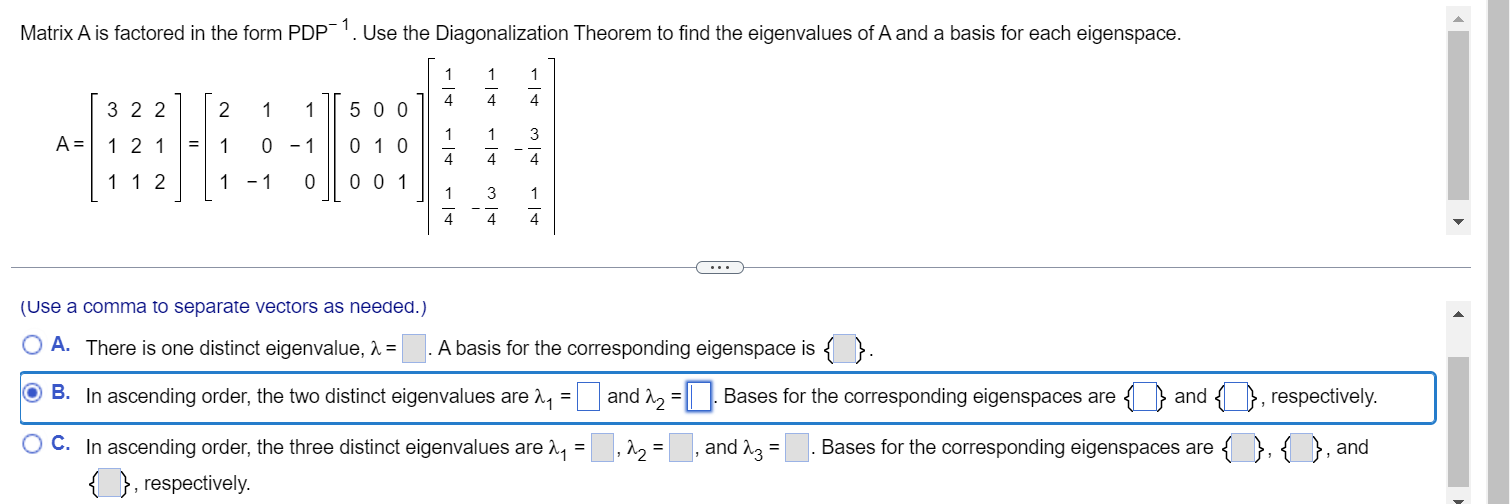 Solved Matrix A is factored in the form PDP-1. ﻿Use the | Chegg.com