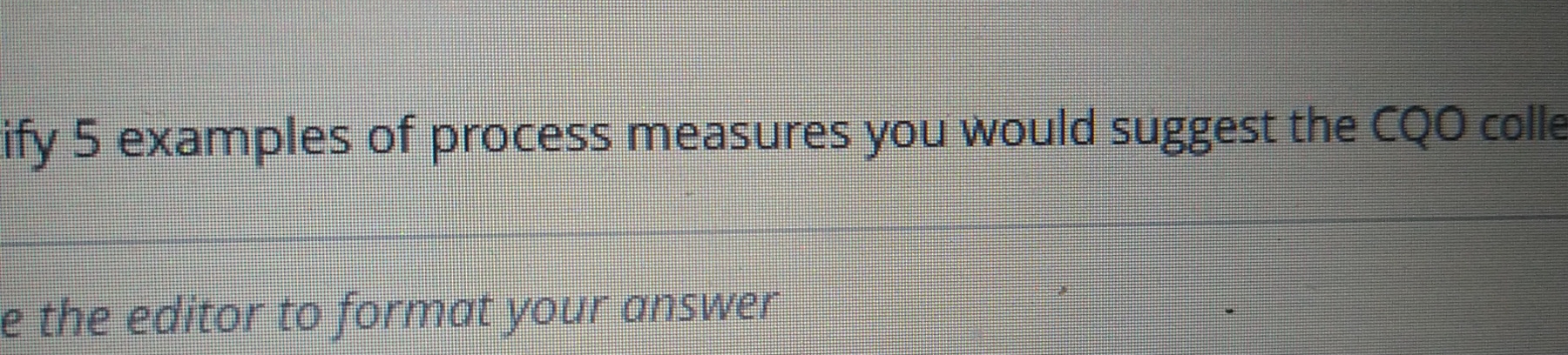 Solved ify 5 ﻿examples of process measures you would suggest | Chegg.com