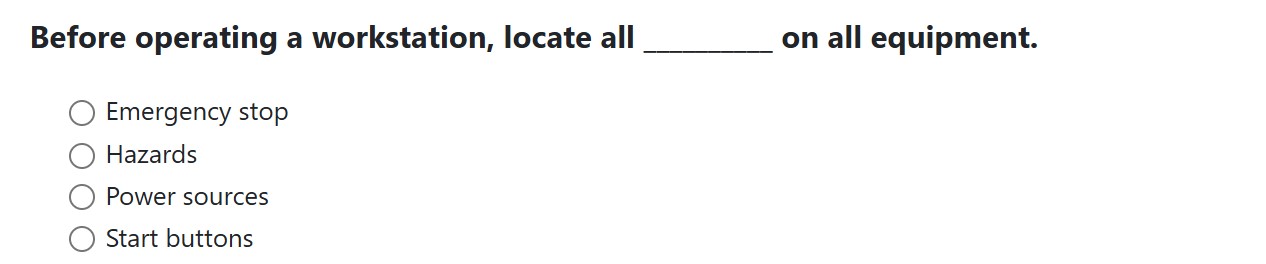 Solved Before operating a workstation, locate all on all | Chegg.com
