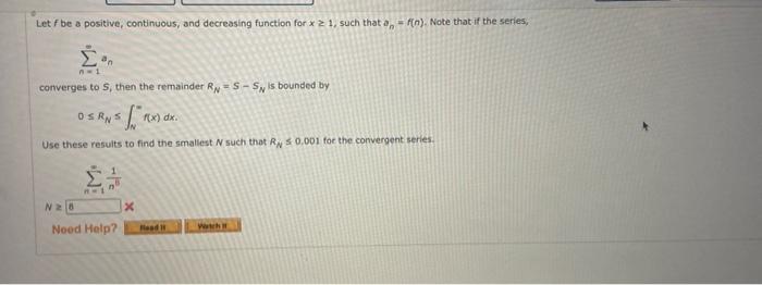 Solved Let F Be A Positive Continuous And Decreasing