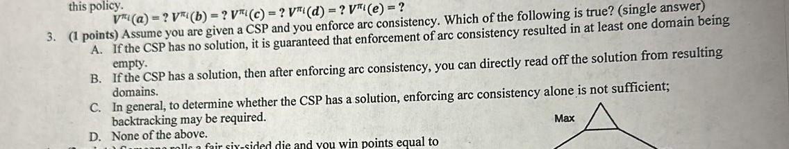 Solved this policy. Vπi(a)=?Vπi(b)=?Vπi(c)=?Vπi(d)=?Vπi(e)= | Chegg.com