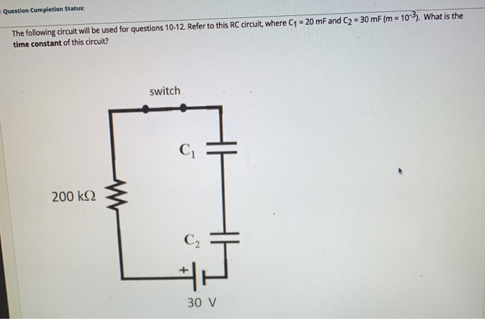 Solved Question Completion Status: The following circuit | Chegg.com