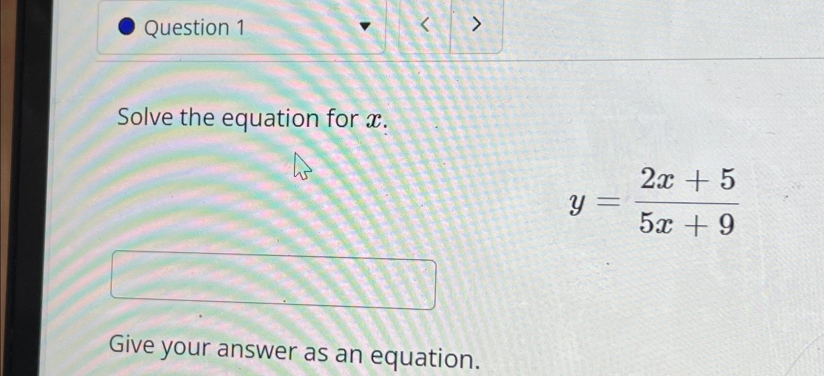 solved-question-1solve-the-equation-for-x-y-2x-55x-9give-chegg