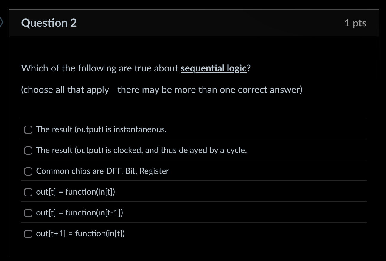 Solved Question 21 ﻿ptsWhich of the following are true about | Chegg.com