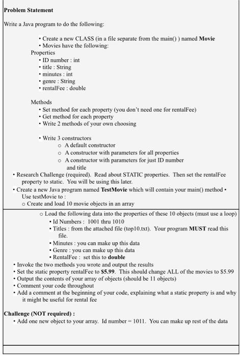 Solved Problem Statement Write A Java Program To Do The 4773