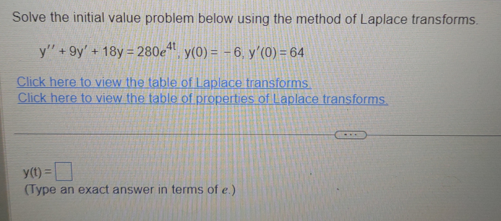 Solved Solve the initial value problem below using the | Chegg.com