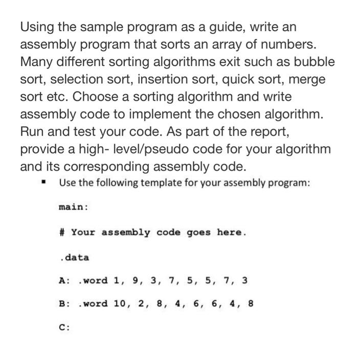 Solved Using the sample program as a guide, write an | Chegg.com