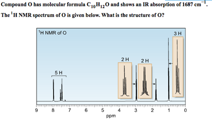 Solved Compound O has molecular formula C10 H12 O an d shows | Chegg.com