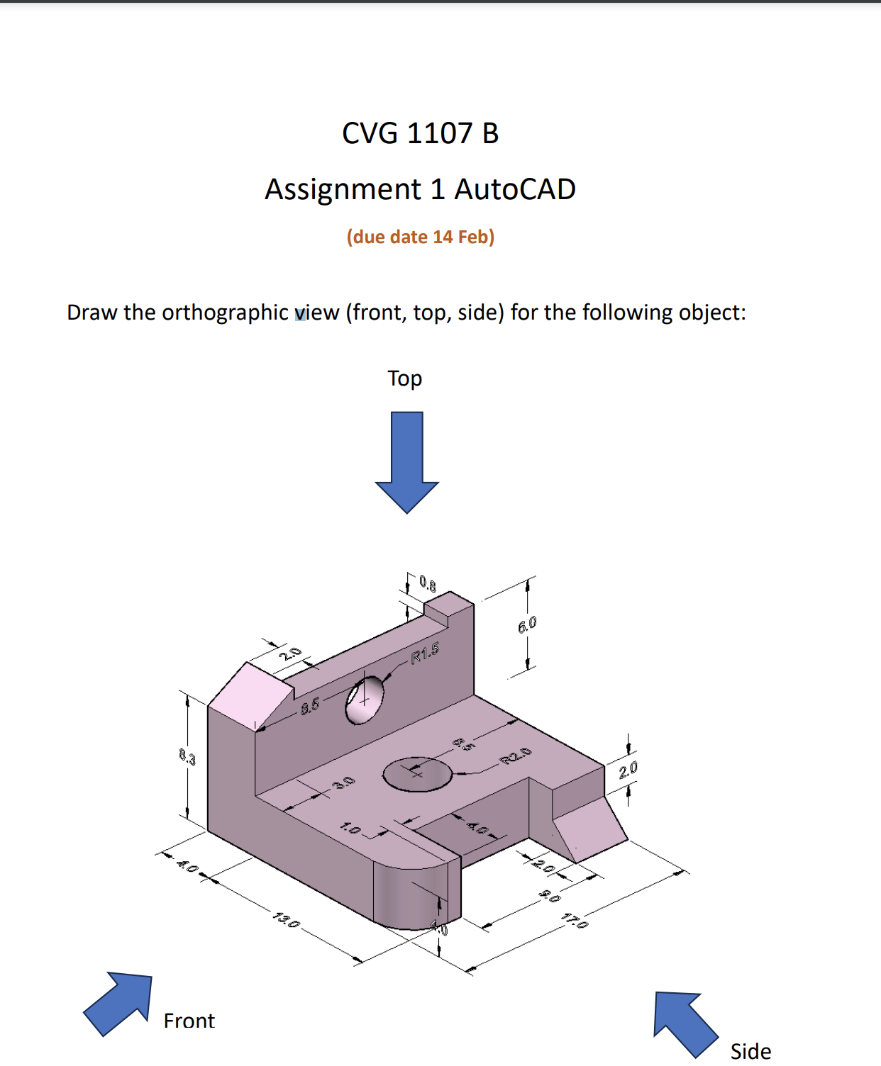 Solved CVG 1107 ﻿BAssignment 1 ﻿AutoCAD(due date 14 | Chegg.com