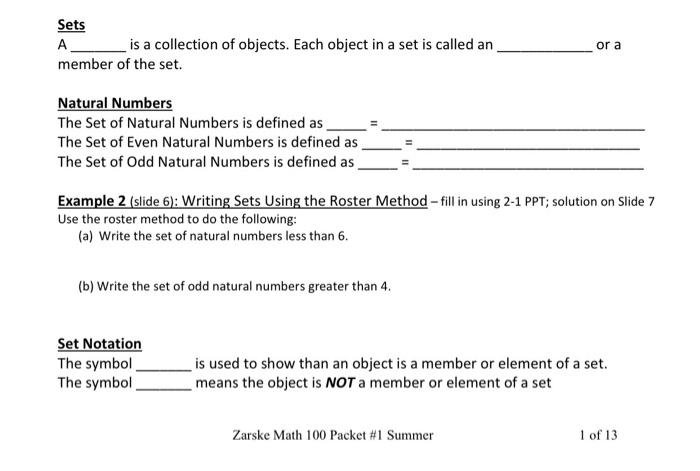 Solved Sets A is a collection of objects. Each object in a | Chegg.com