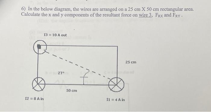 Solved 6) In the below diagram, the wires are arranged on a | Chegg.com