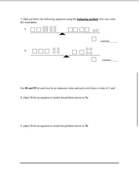 Solved 7. (4pts ea) Solve the following equations using the | Chegg.com
