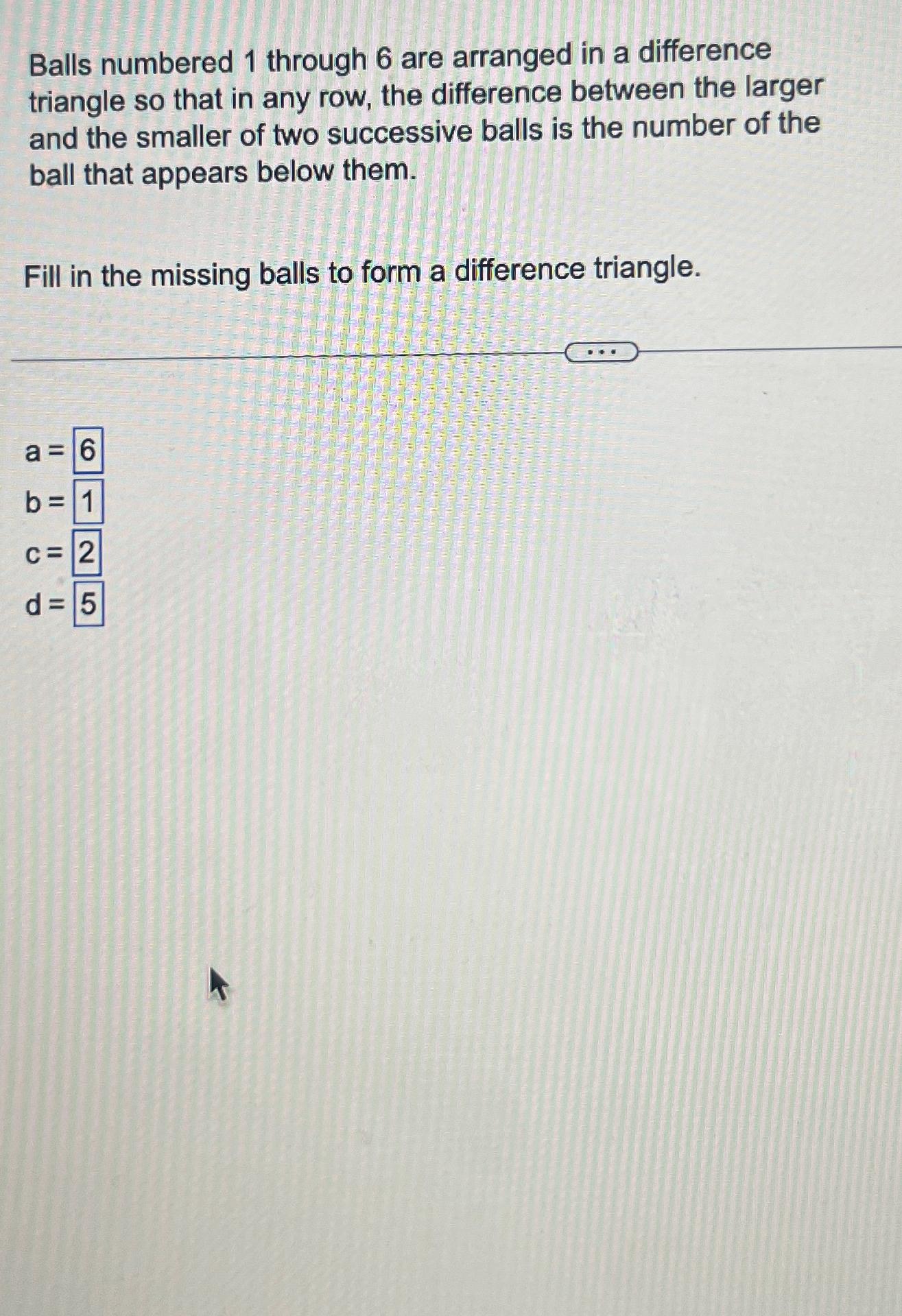 Solved Balls numbered 1 ﻿through 6 ﻿are arranged in a | Chegg.com