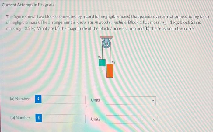 Solved The figure shows two blocks connected by a cord (of | Chegg.com