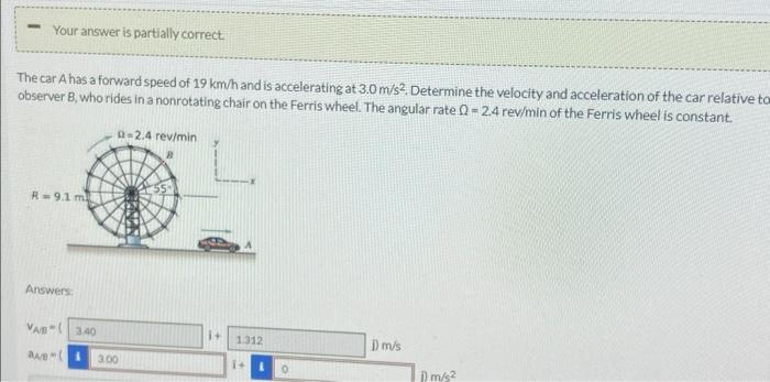 Solved The car A has a forward speed of 19 km/h and is | Chegg.com