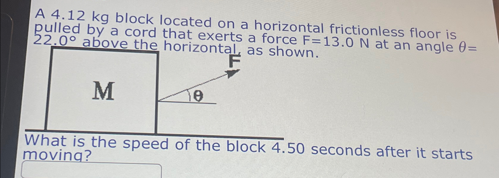 Solved A 4.12kg ﻿block located on a horizontal frictionless | Chegg.com