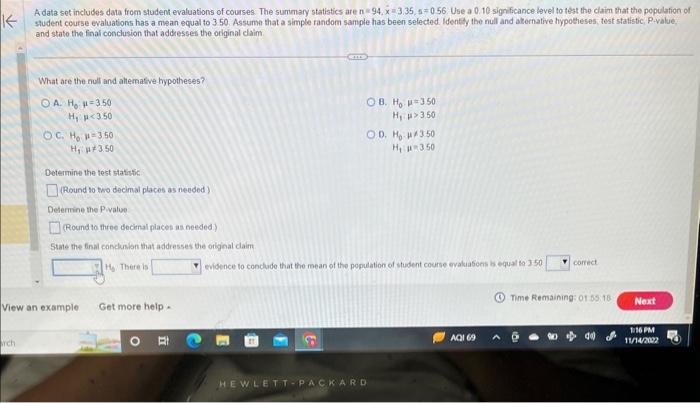 Solved Adata set includes data from student evaluations of | Chegg.com