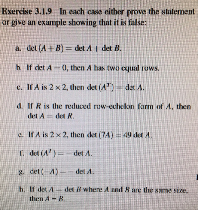 Solved Exercise 3.1.9 In each case either prove the | Chegg.com