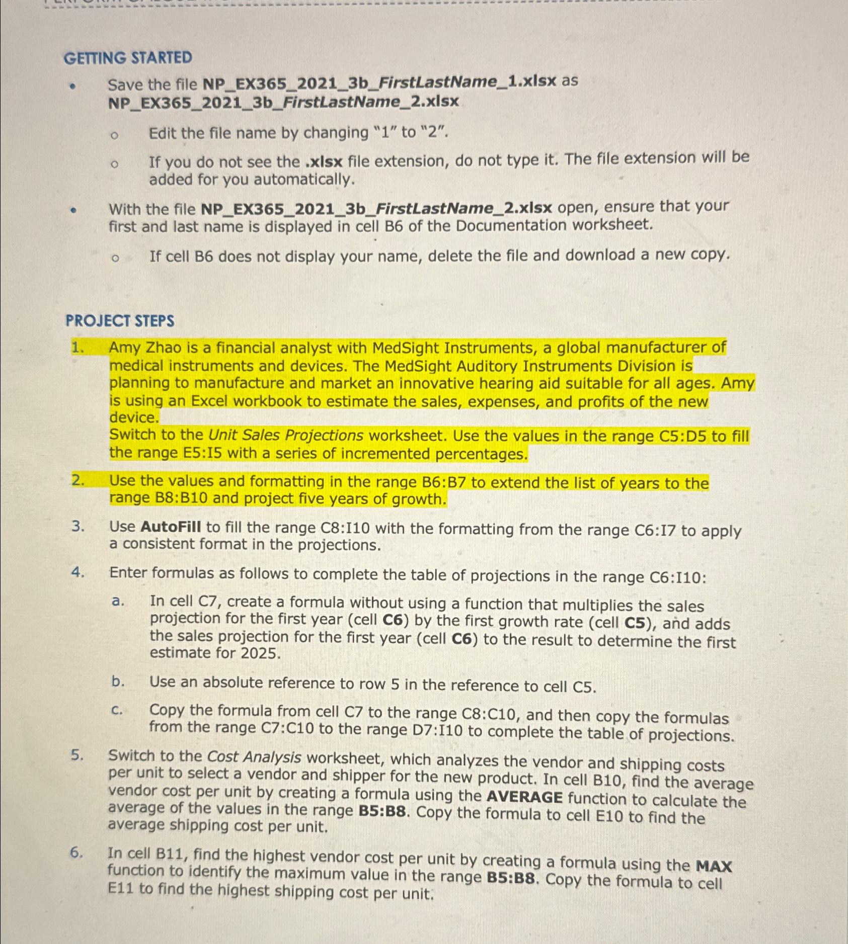 Solved GETTING STARTEDSave the file | Chegg.com