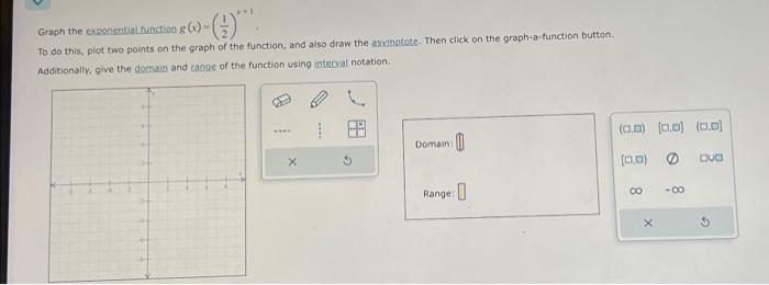 Solved Graph the exponental function g(x)=(21)x+1. To do | Chegg.com