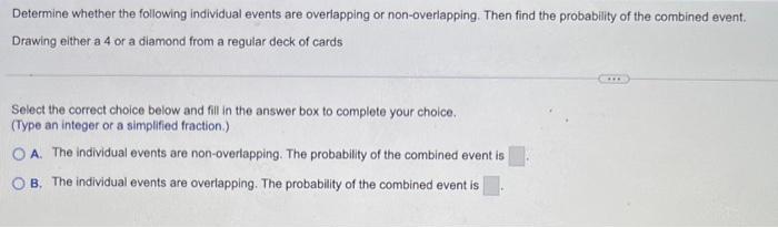 Solved Determine whether the following individual events are | Chegg.com