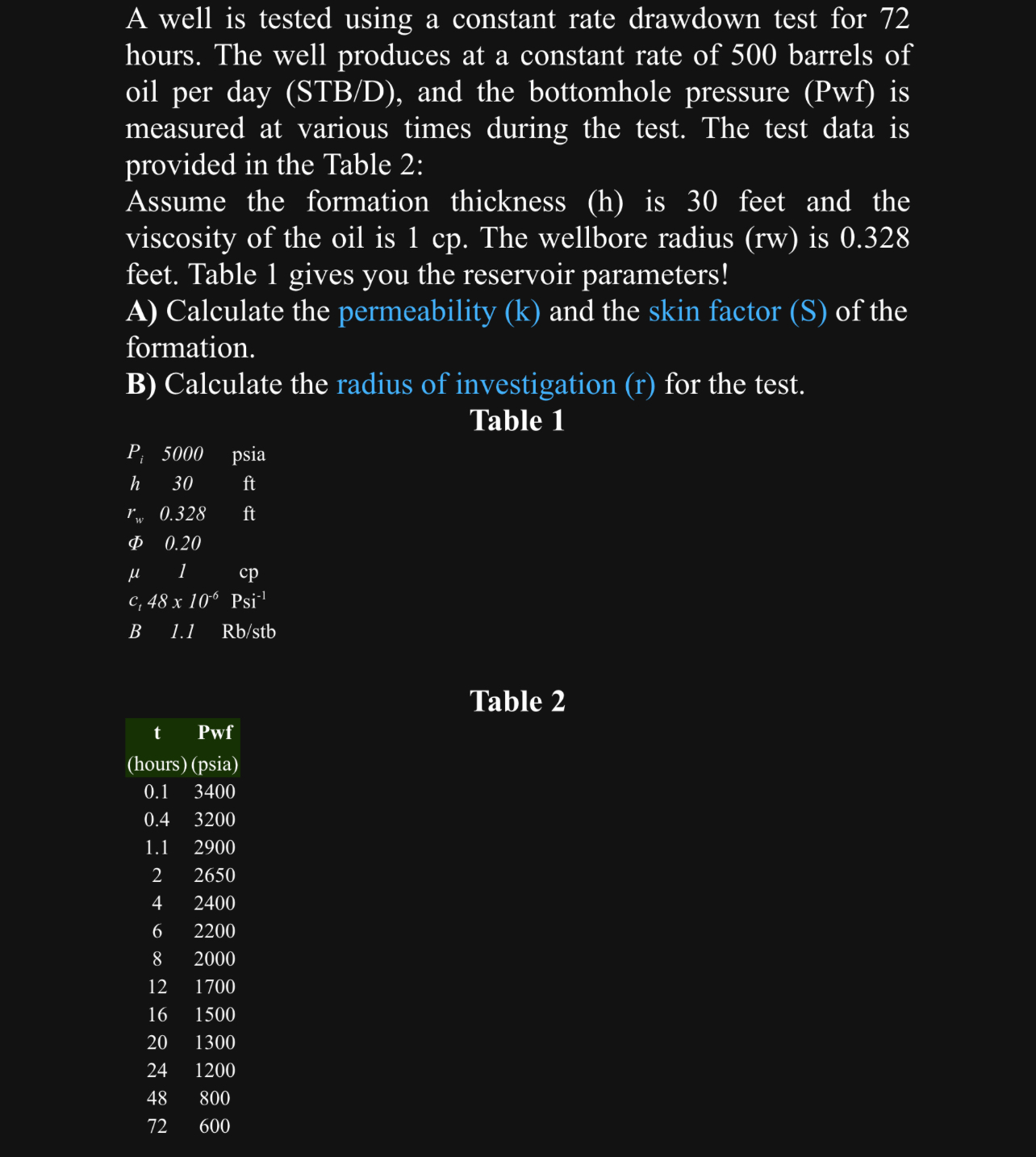 Solved A well is tested using a constant rate drawdown test | Chegg.com