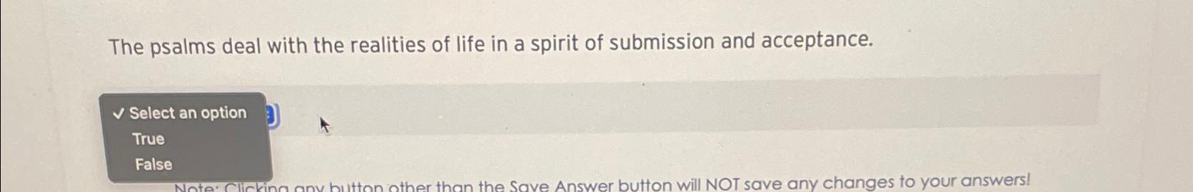 Solved The psalms deal with the realities of life in a | Chegg.com