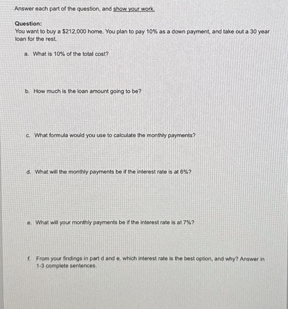Solved Answer each part of the question, and show your | Chegg.com