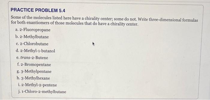 Solved PRACTICE PROBLEM 5.5 Which atom is the chirality | Chegg.com