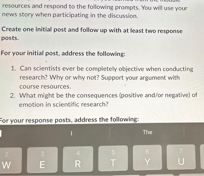 Solved Lo Can scientists ever be completely objective when | Chegg.com