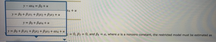 Solved Consider the following multiple linear regression | Chegg.com