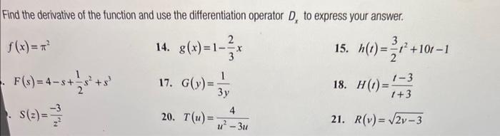 Solved -12. Find the derivative of the given function at the | Chegg.com