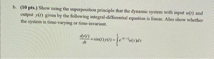 Solved b. (10 pts.) Show using the superposition principle | Chegg.com