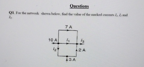 Solved QuestionsQ1. ﻿For the network shown below, find the | Chegg.com